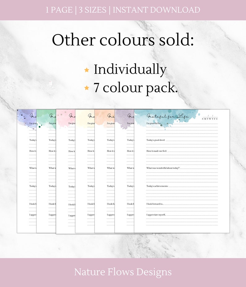 Gratitude Journal Printable Mood Tracker and Appreciation Log Printable ...