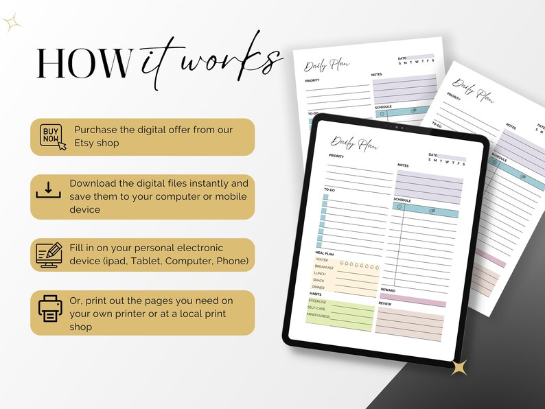Daily Planner Printable Wellness Daily Practice Schedule Digital ...