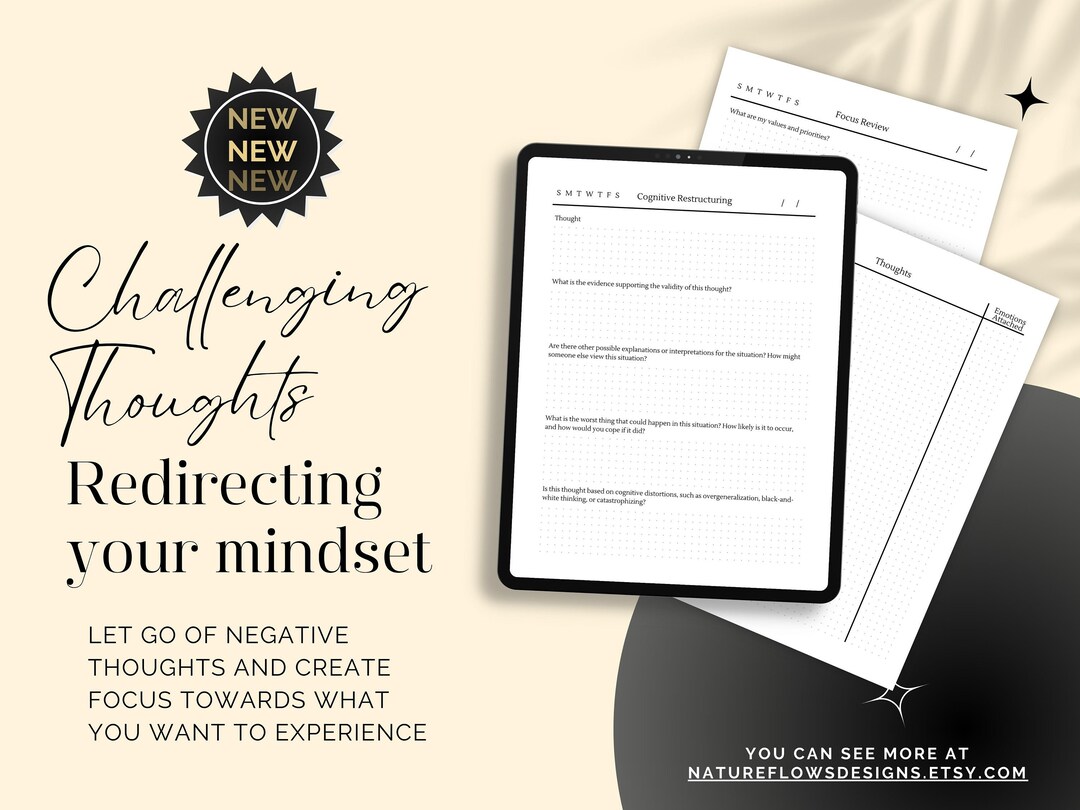 CBT Journal Printable: Cognitive Restructuring Self Help Tools (PDF) - Etsy