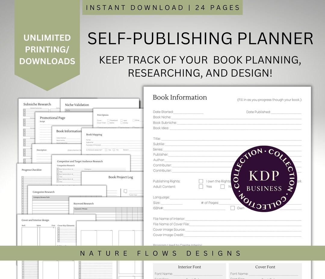Authors Tools for Self-publishing Planner for Research, Plan, and ...