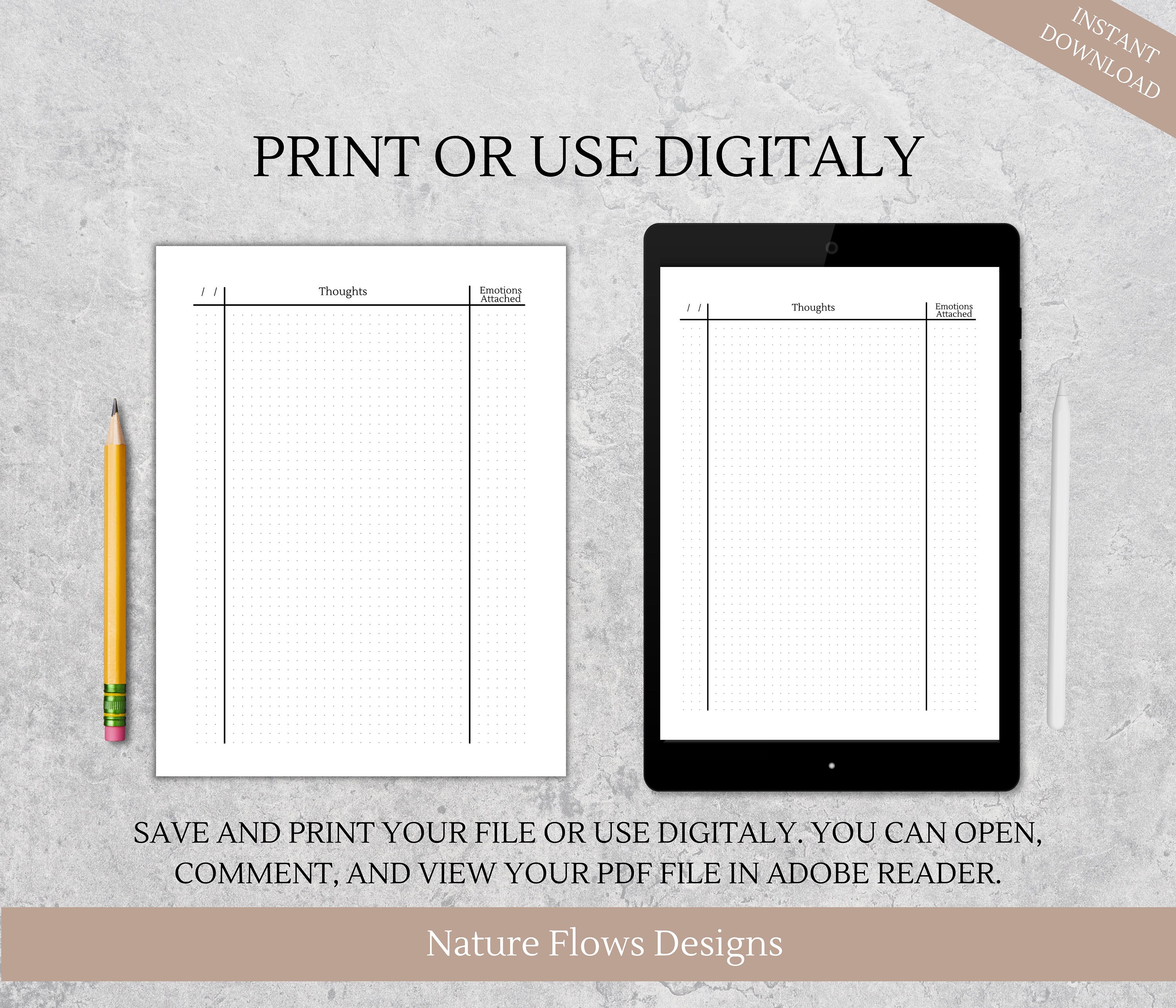 Thought Journal CBT Therapy Self Help Tools Cognitive Restructuring CBT ...