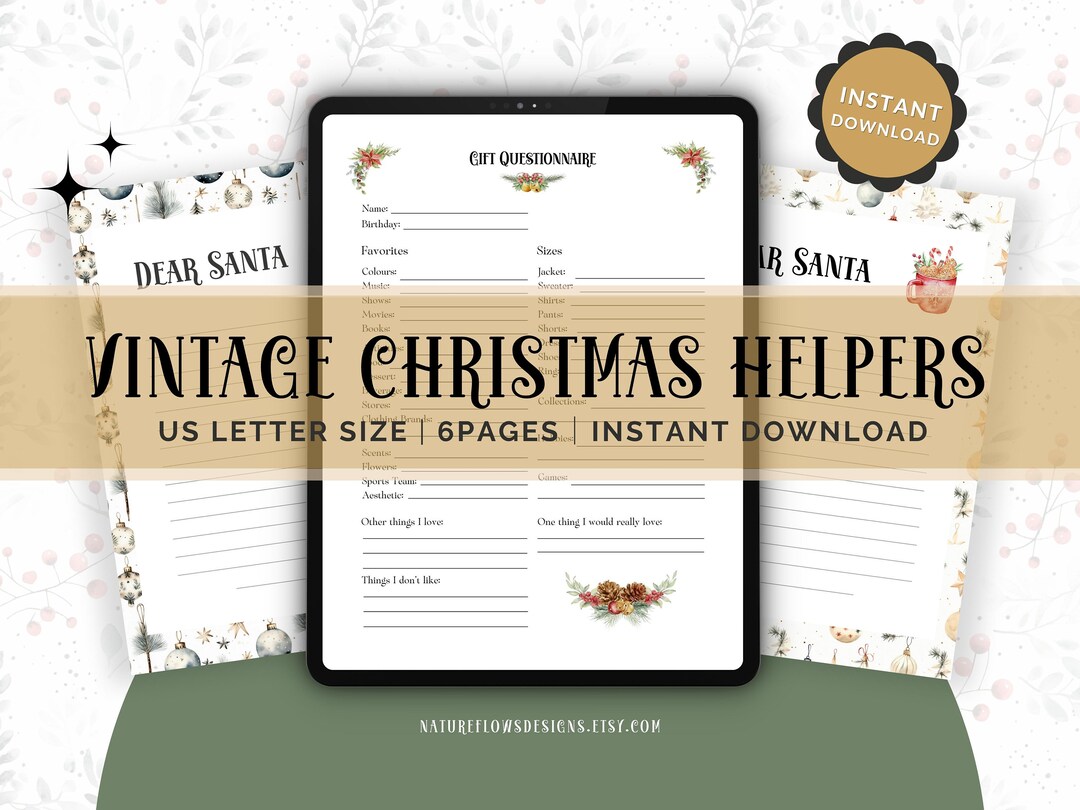 Holiday Helpers Christmas Questionnaire Gift Exchange Questionnaire ...