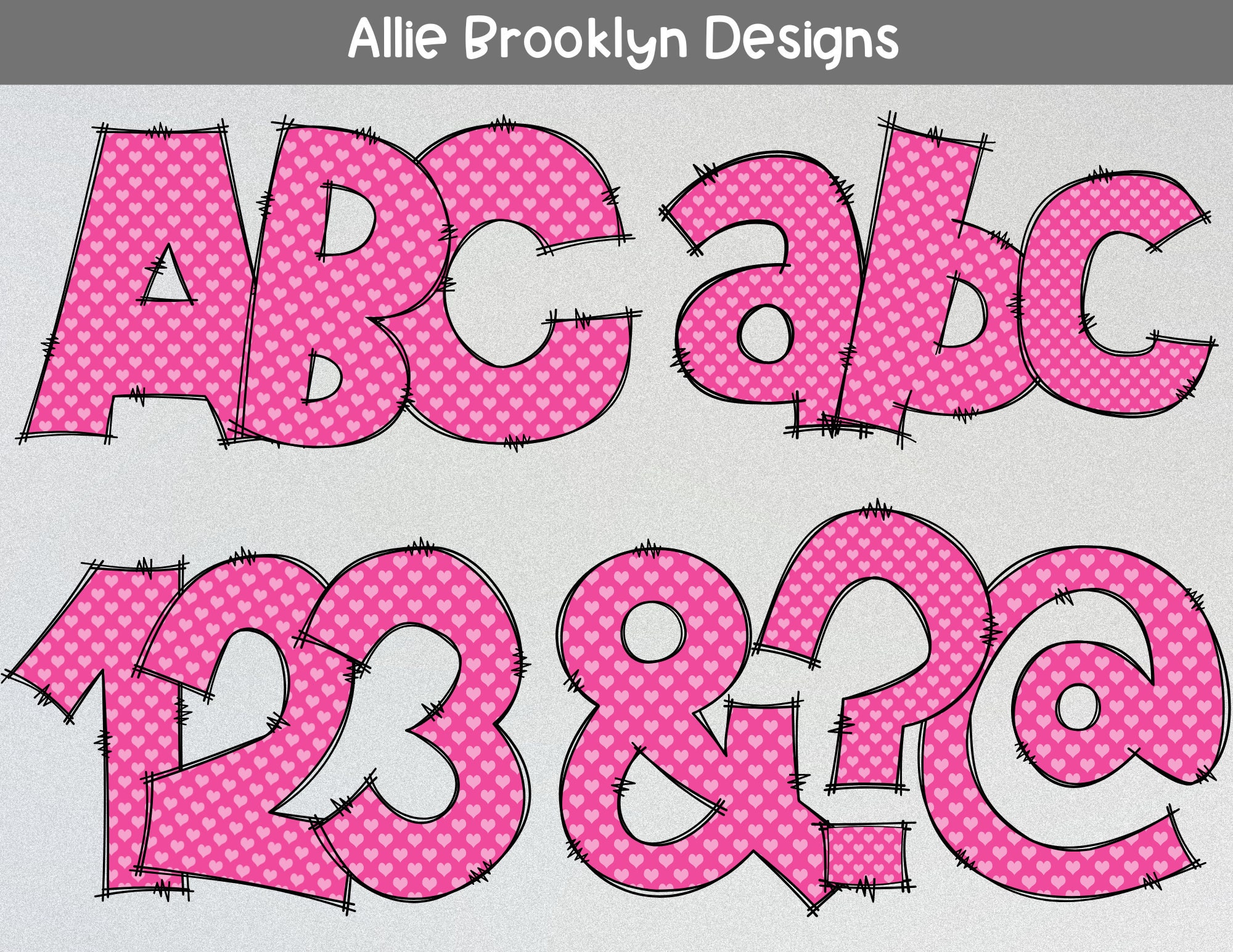 4 Sets Bright Rainbow Hearts Alphabet Letters PNG Bundle, Summer ...