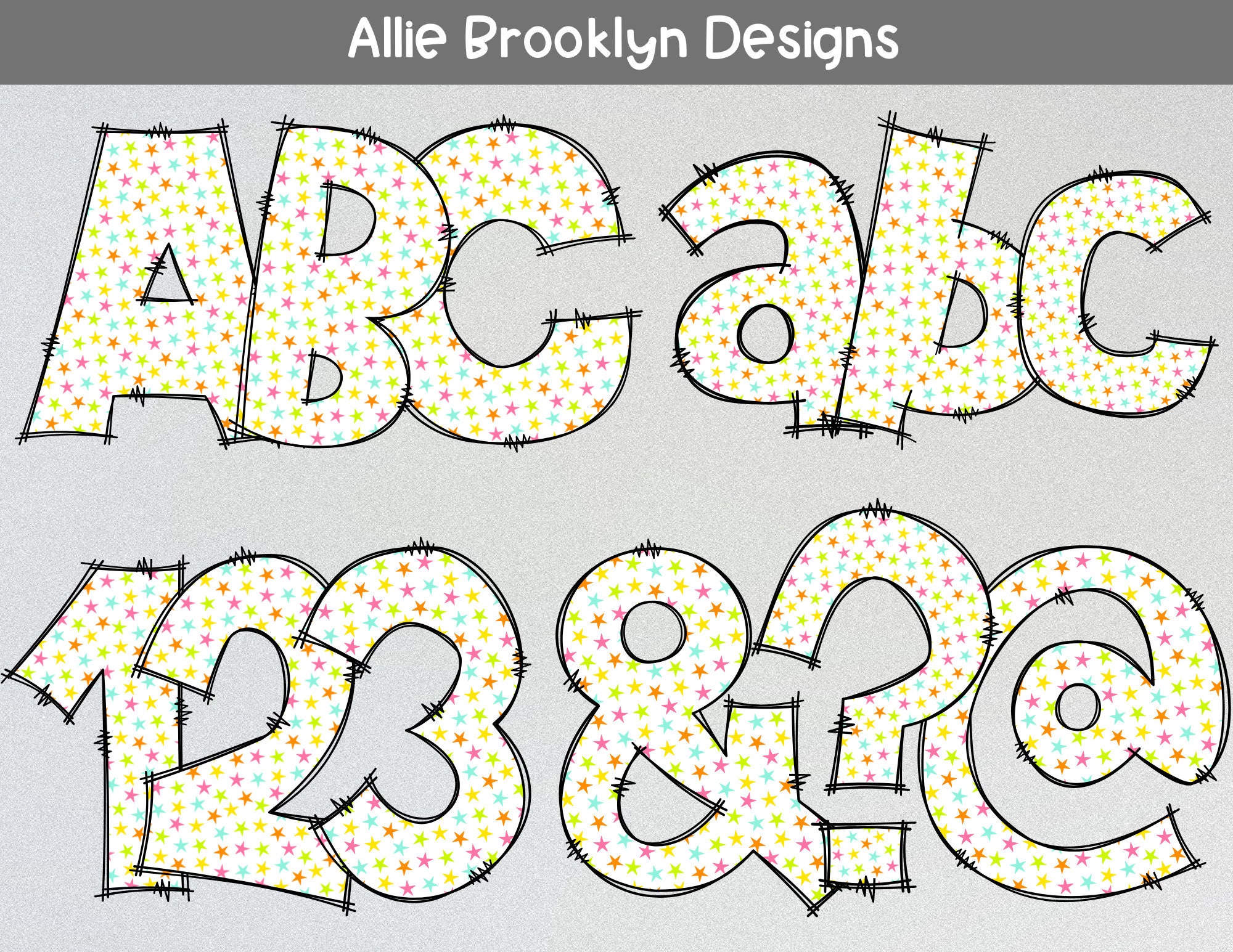 4 Sets Rainbow Bunnies Alphabet Letters PNG Bundle, Spring Easter ...