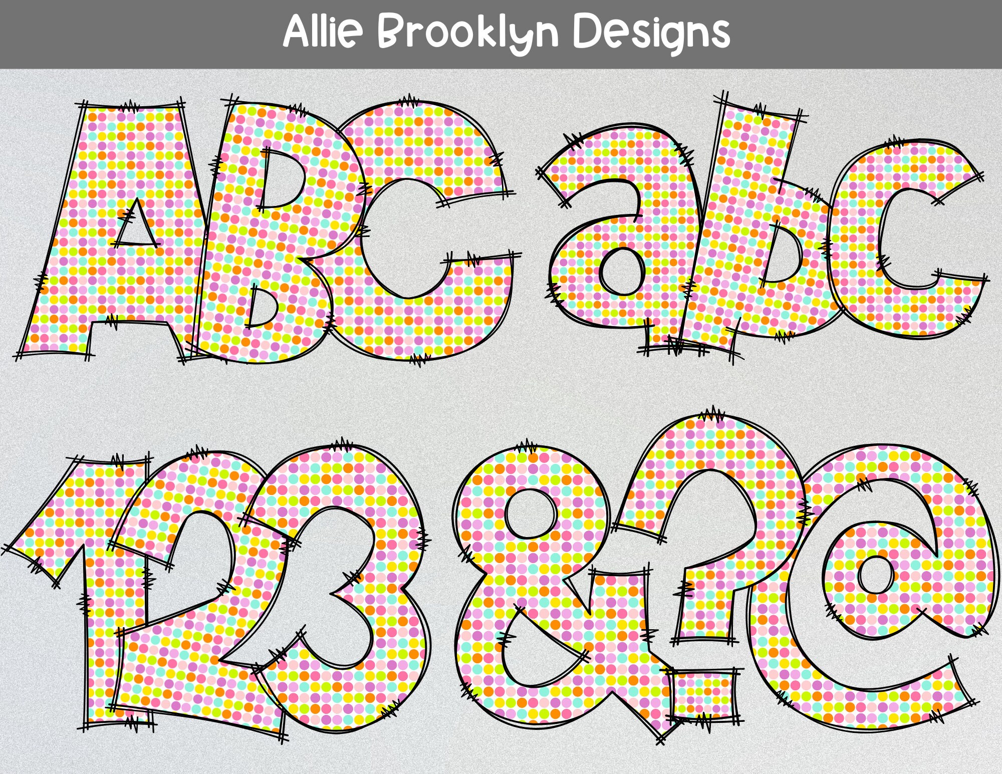 4 Sets Rainbow Bunnies Alphabet Letters PNG Bundle, Spring Easter ...