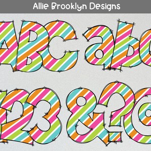 4 Sets Bright Rainbow Hearts Alphabet Letters PNG Bundle, Summer ...
