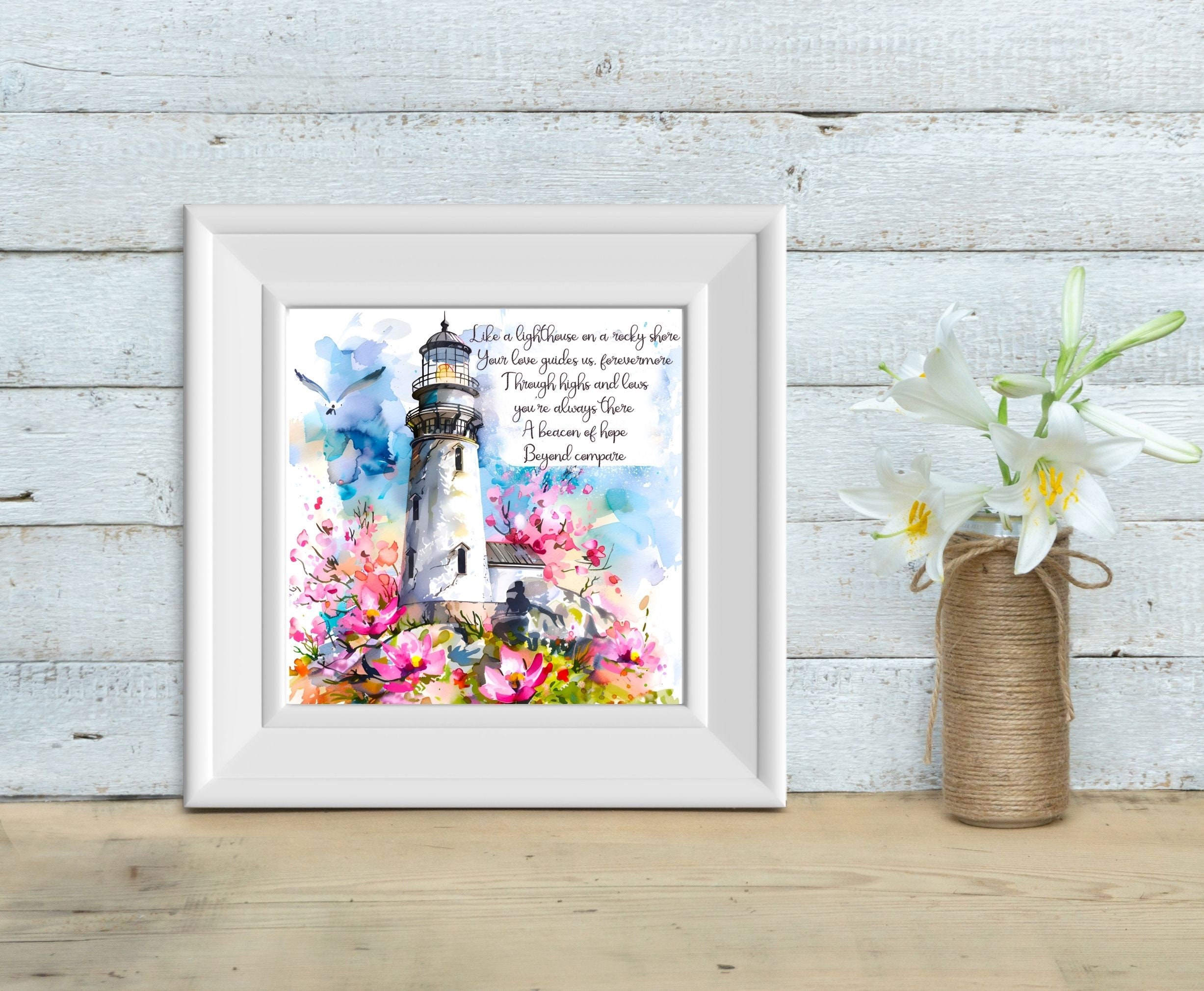Lighthouse Mother’s Day Poem Wall Art, Instant Digital Download to ...
