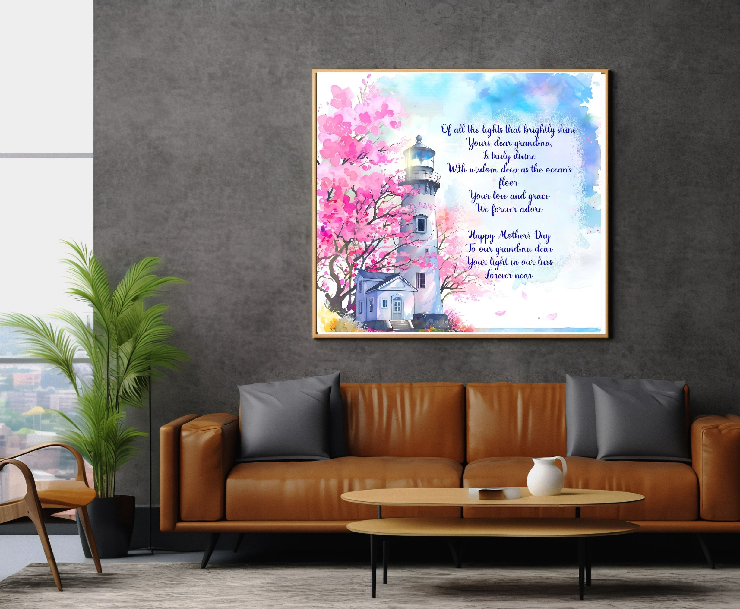 For Grandma, Mother’s Day Lighthouse Poem, Instant Download, Wall Art ...