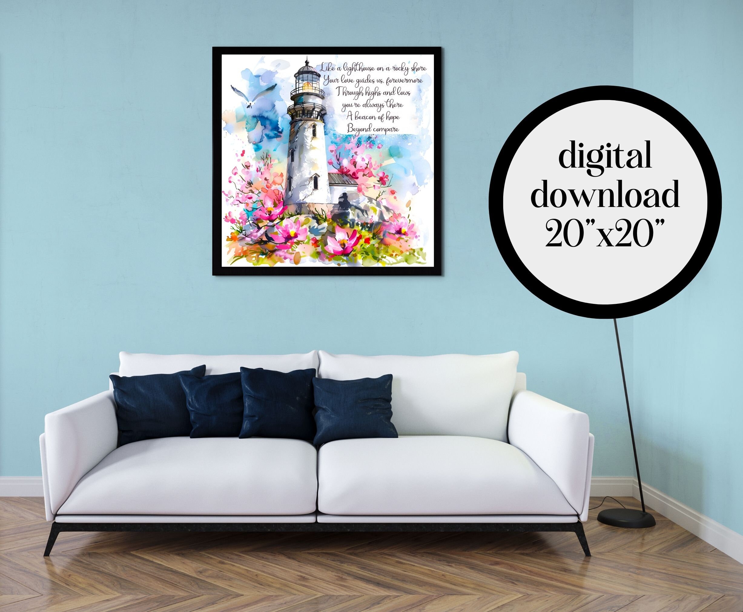 Lighthouse Mother’s Day Poem Wall Art, Instant Digital Download to ...