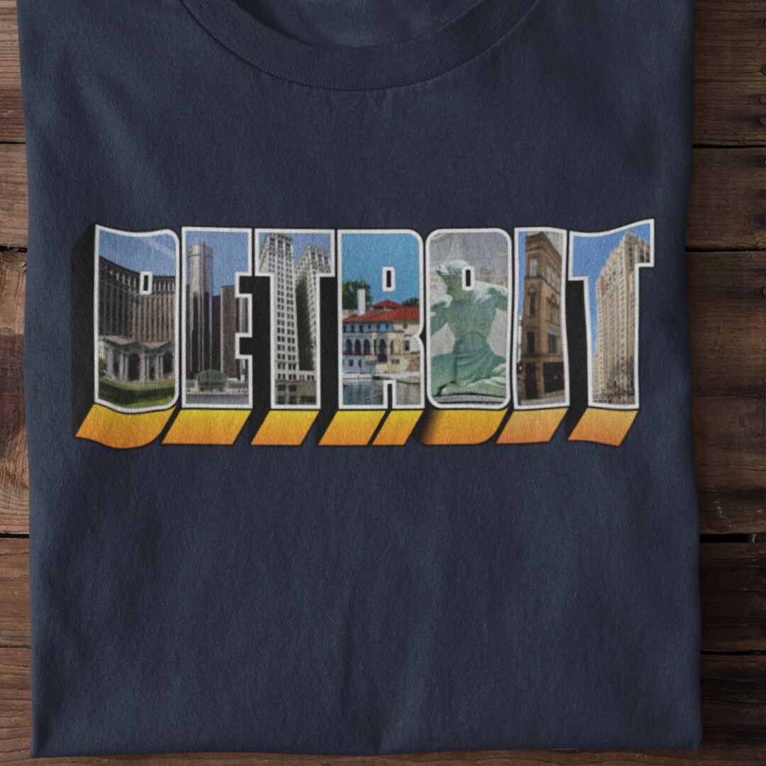 Detroit T-shirt, Inspired by Vintage Greetings Cards Including Old ...