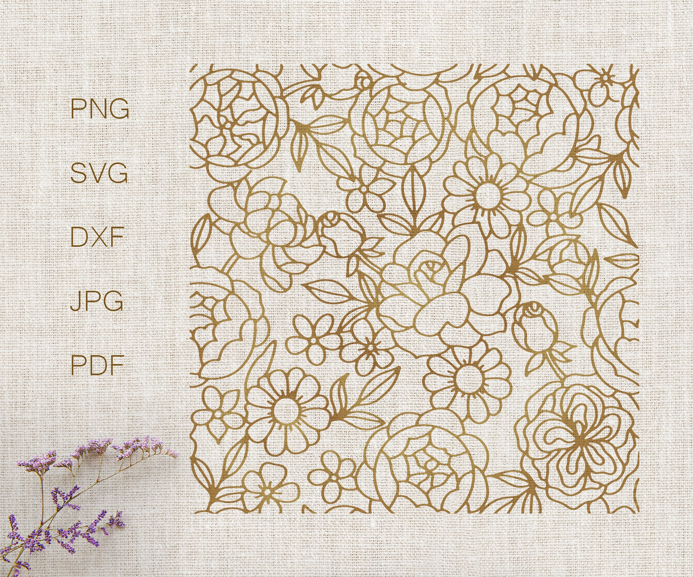 Floral Background Svg Floral Seamless Pattern SVG Cut File - Etsy