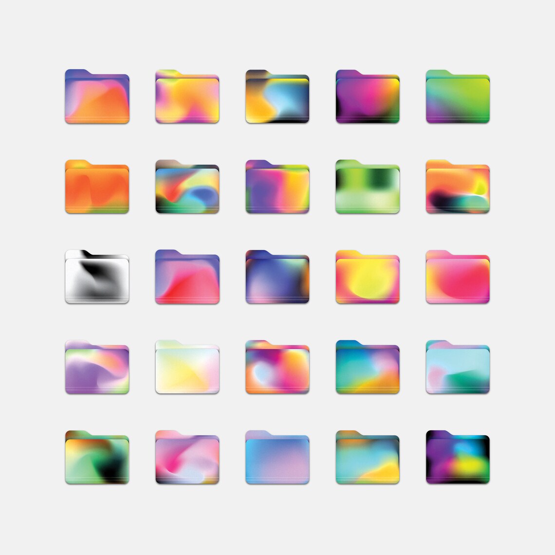 Vibrant, Colorful Folder Icon Pack | 25 Unique Desktop Icons to ...