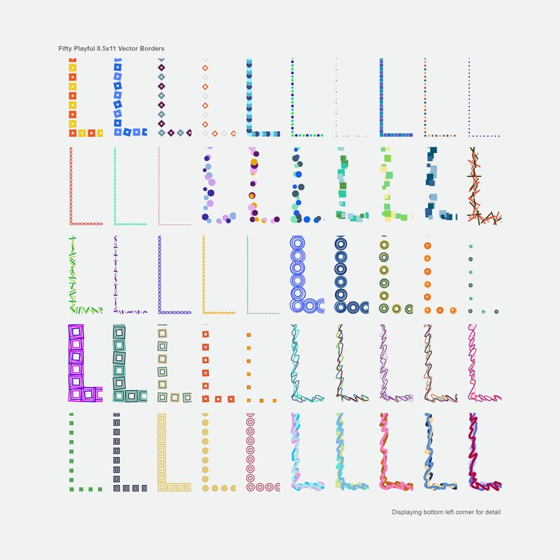 Fifty 8.5x11 Vector Borders/frames Simple Shapes Works With Canva, Word ...