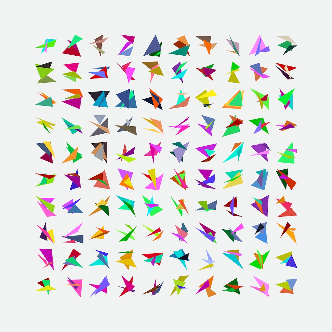 100 Sharp Overlapping Vector Triangle Motifs and Digital Stickers ...