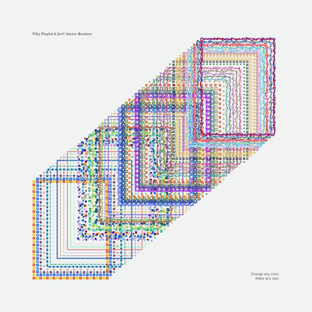50 Playful 8.5x11 Vector Borders & Frames | Downloadable SVG and PNG ...