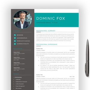 MODERN Executive CV Template for Microsoft Word Professional Resume ...