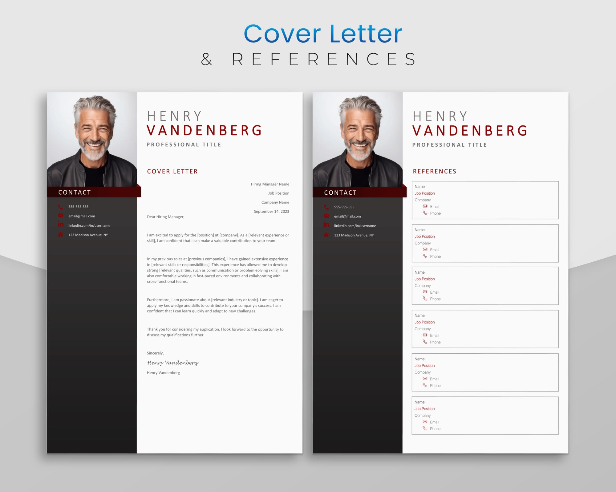 Executive Modern RESUME TEMPLATE for Microsoft Word Modern CV Download ...