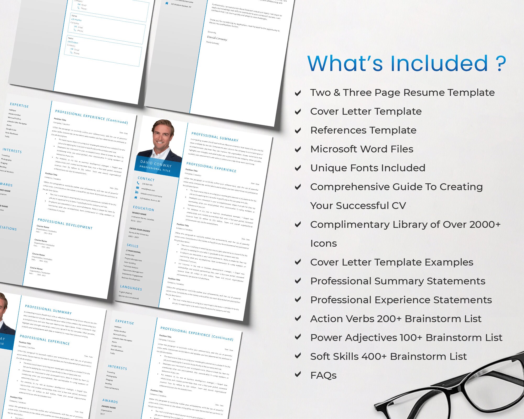 DIGITAL Download Professional CV TEMPLATE With Photo Editable Executive ...