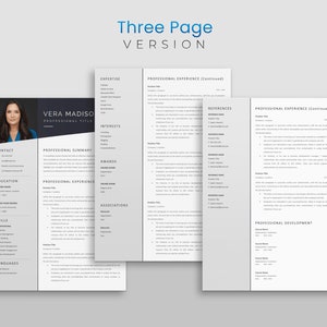 Resume TEMPLATE Professional Modern for Microsoft Word Professional CV ...