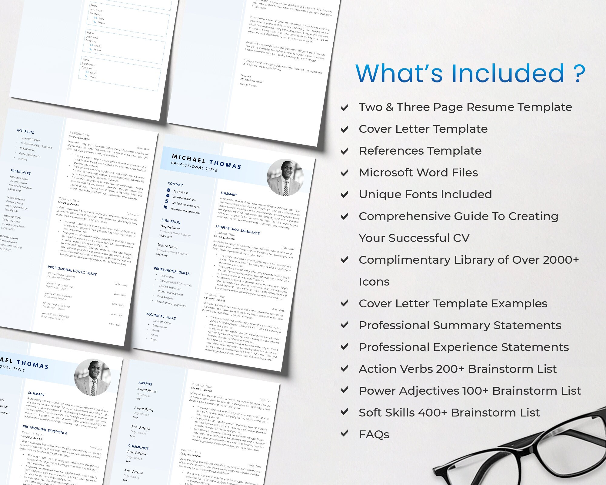 Professional Modern CV Executive RESUME TEMPLATE With Cover Letter and ...