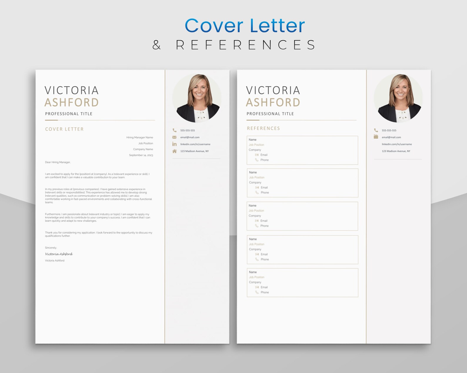 PROFESSIONAL CV Modern Executive Resume Template Clean Microsoft Word ...
