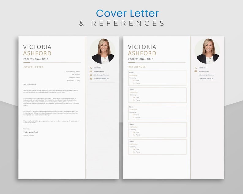 PROFESSIONAL CV Modern Executive Resume Template Clean Microsoft Word ...