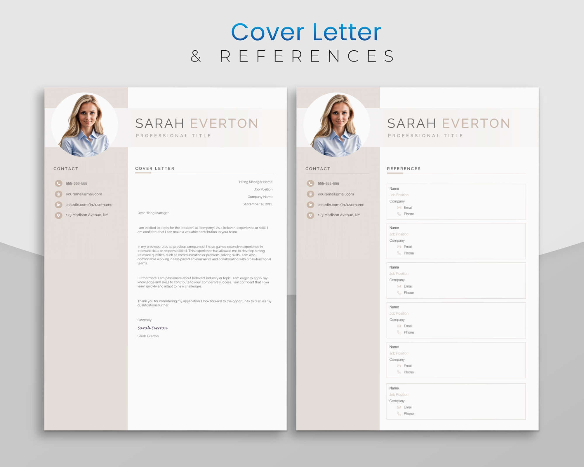 Professional Modern CV TEMPLATE for Microsoft Word Professional Resume ...