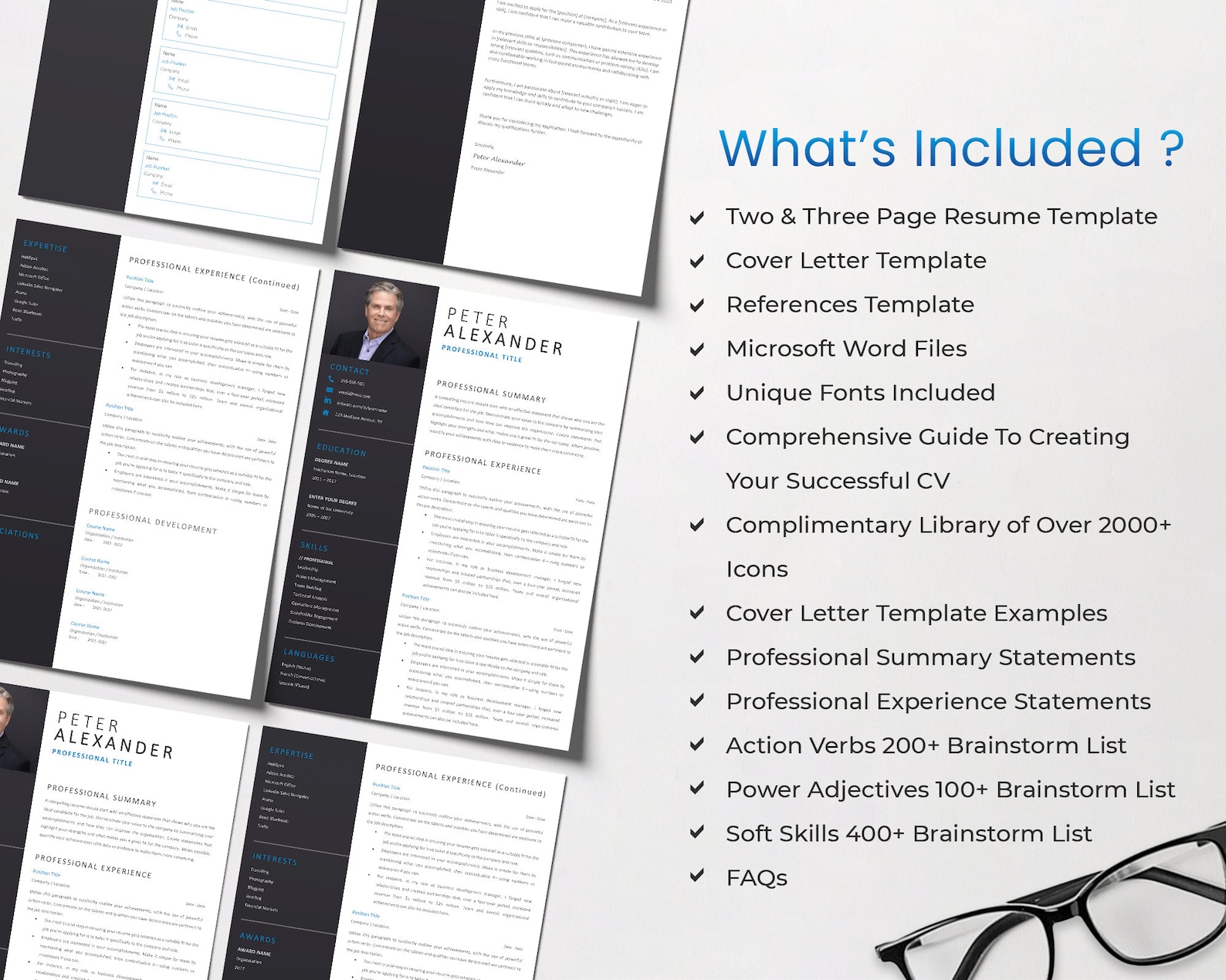 Professional EXECUTIVE RESUME Word TEMPLATE Editable Modern Cv Template ...