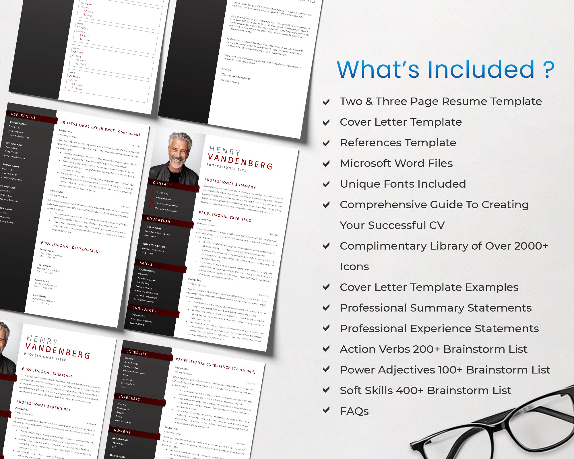 Executive Modern RESUME TEMPLATE for Microsoft Word Modern CV Download ...