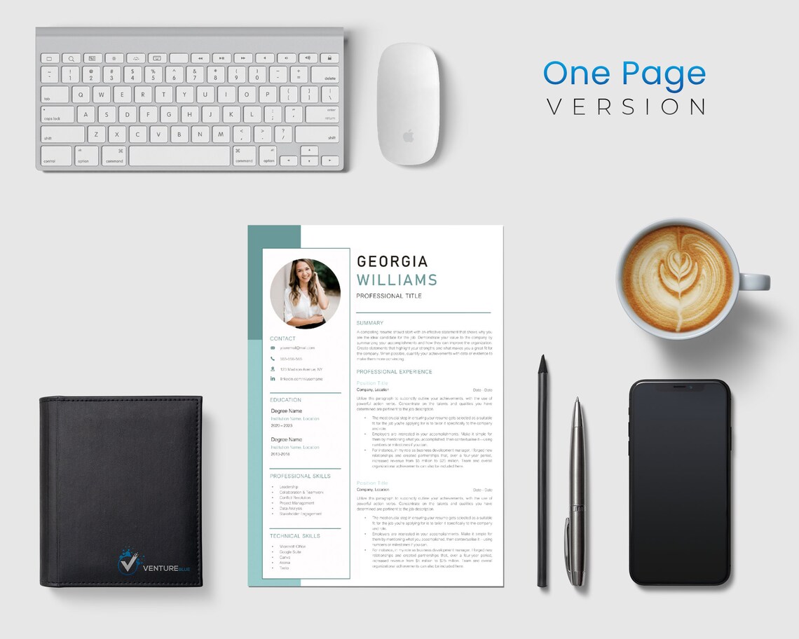 CLEAN Microsoft Word Resume TEMPLATE With Photo and Cover Letter ...