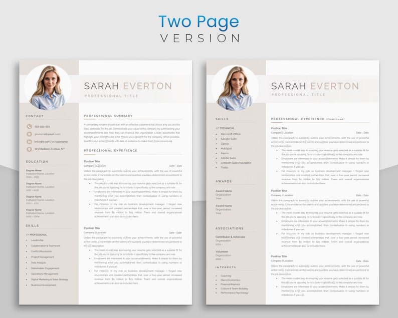 Professional Modern CV TEMPLATE for Microsoft Word Professional Resume ...