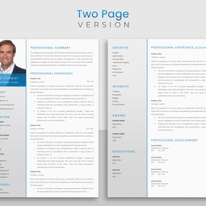 DIGITAL Download Professional CV TEMPLATE With Photo Editable Executive ...