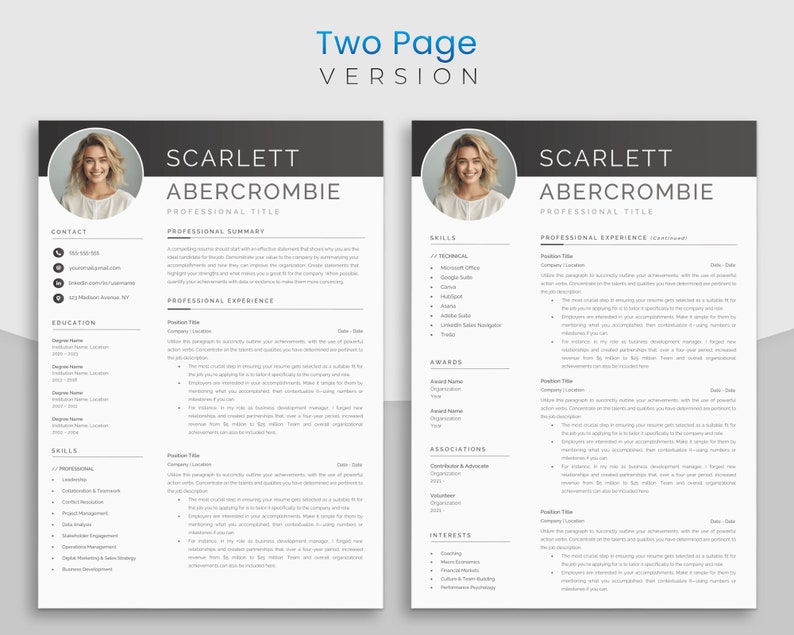 DIGITAL Modern PROFESSIONAL CV Template for Microsoft Word Modern ...