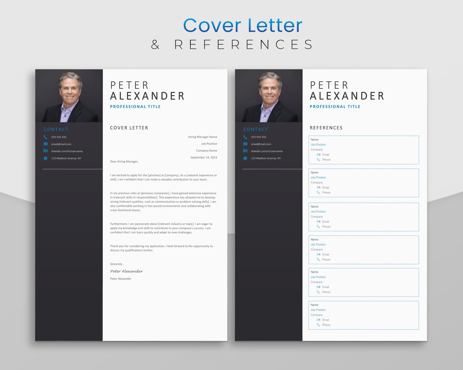 Professional EXECUTIVE RESUME Word TEMPLATE Editable Modern Cv Template ...
