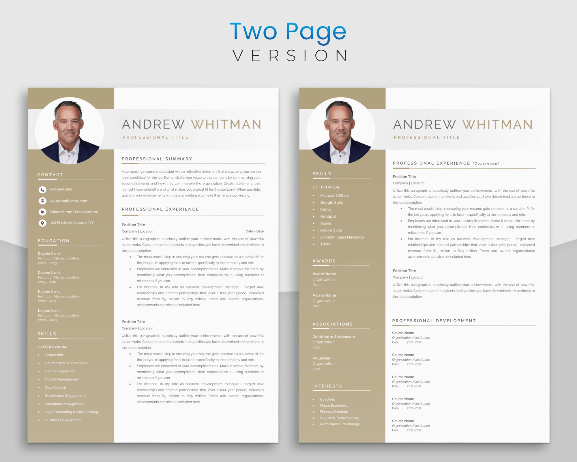 DIGITAL Clean Microsoft Word Resume TEMPLATE With Cover Letter and ...