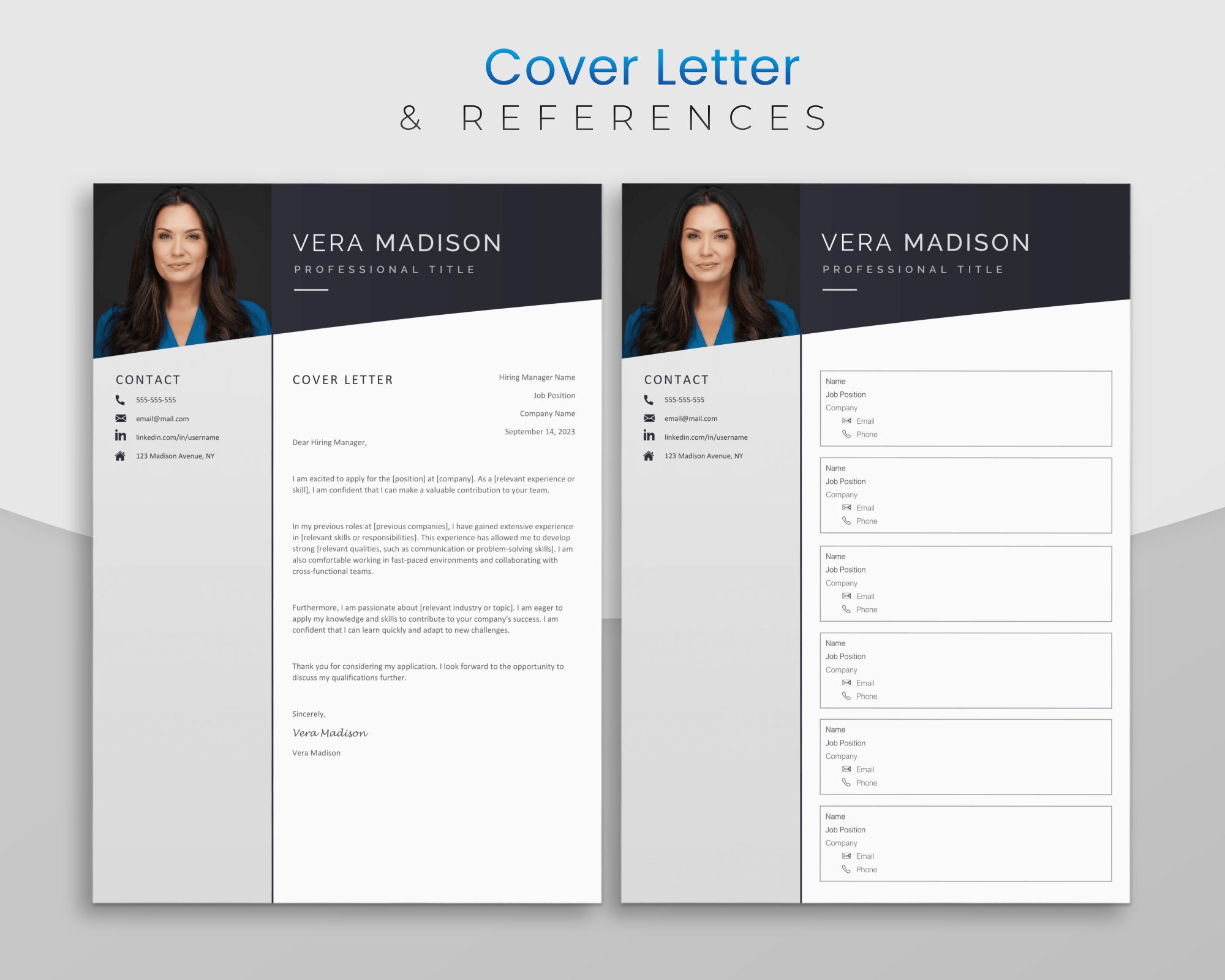 Resume TEMPLATE Professional Modern for Microsoft Word Professional CV ...