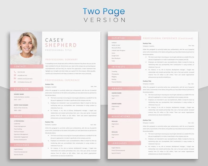 Professional MODERN Clean CV TEMPLATE for Microsoft Word Modern Resume ...