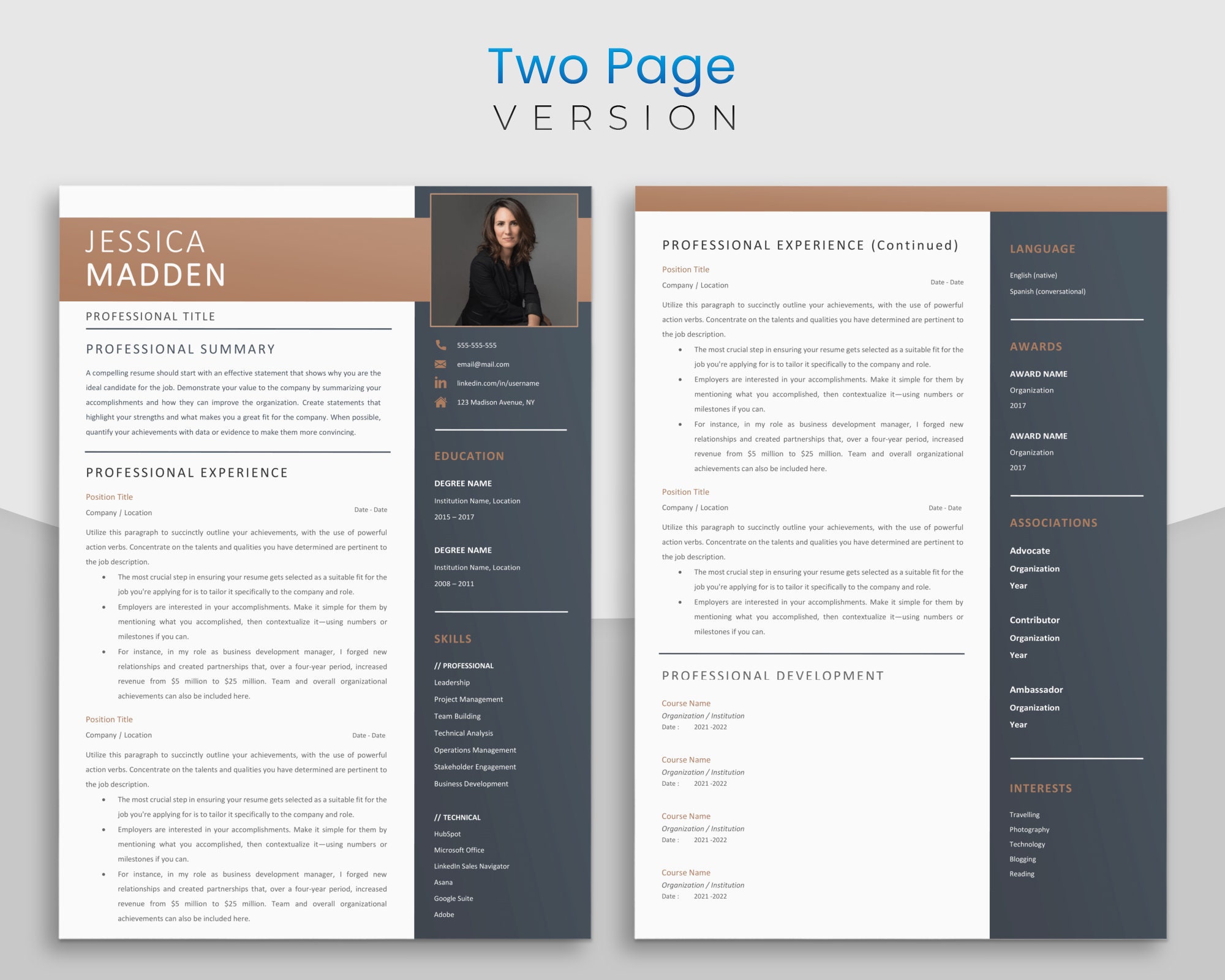 Customizable Professional CV Executive Resume Template - Clean ...