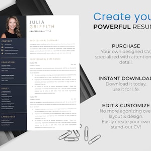 Editable Modern CV TEMPLATE for Microsoft Word Professional Resume ...