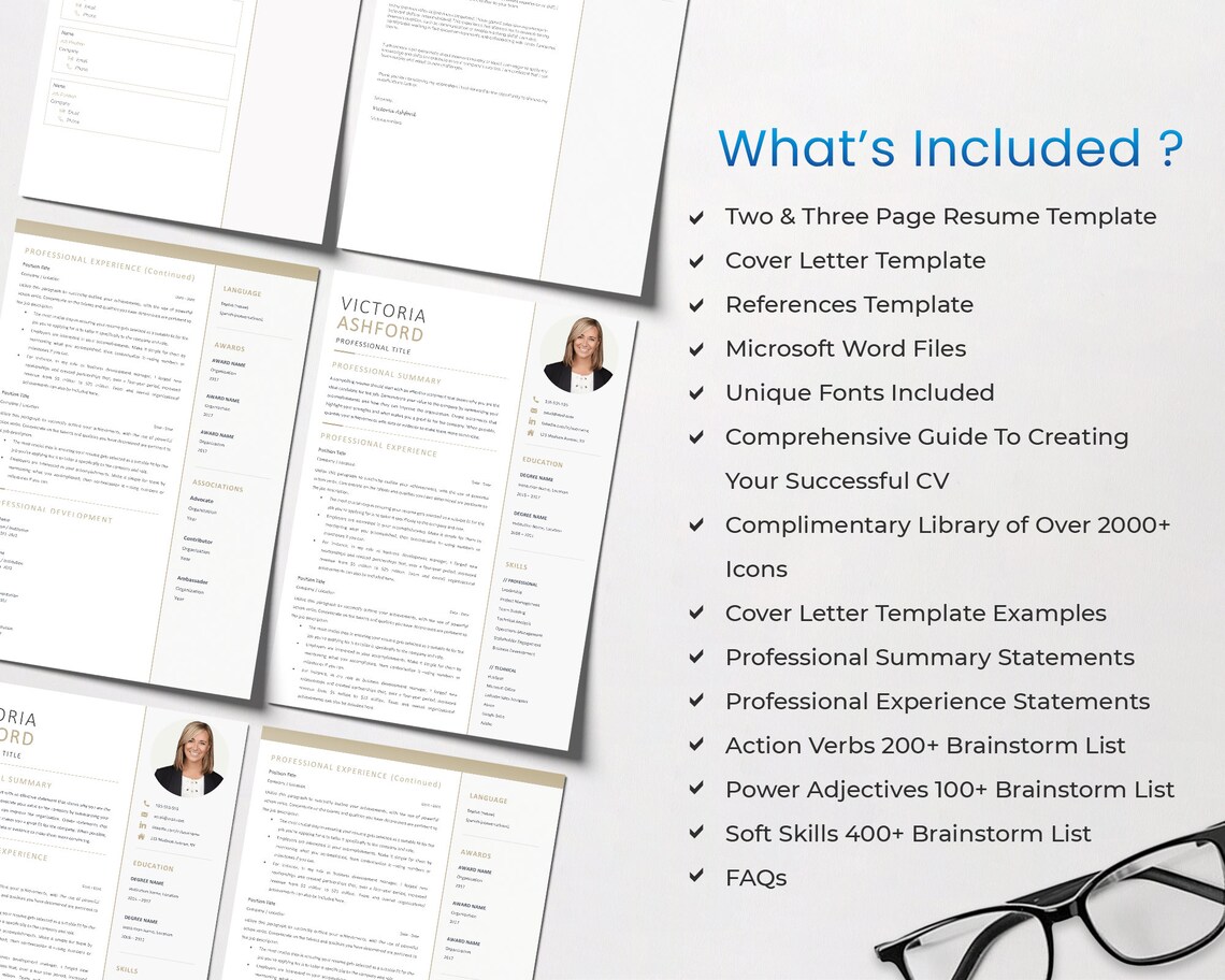 PROFESSIONAL CV Modern Executive Resume Template Clean Microsoft Word ...