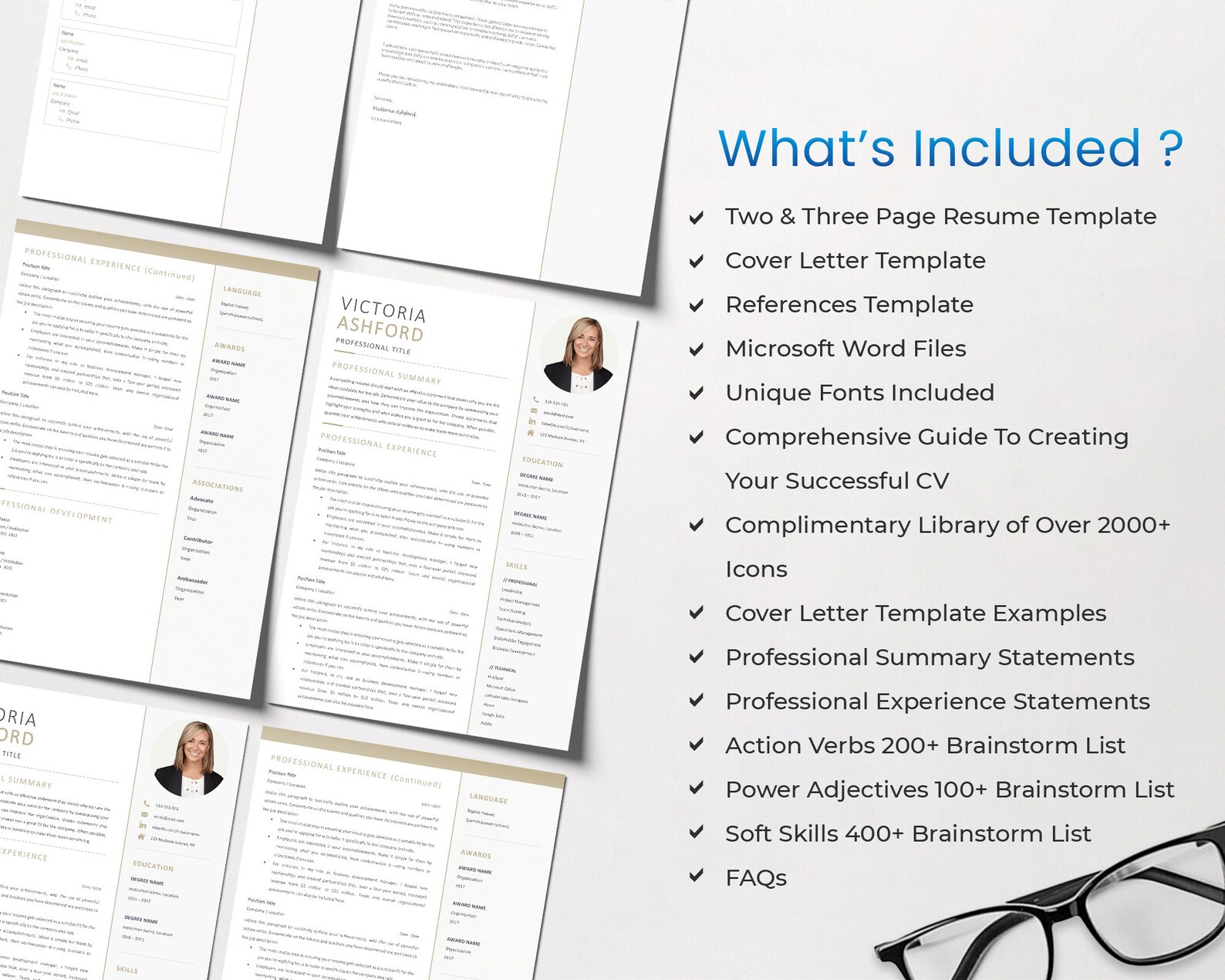 PROFESSIONAL CV Modern Executive Resume Template Clean Microsoft Word ...