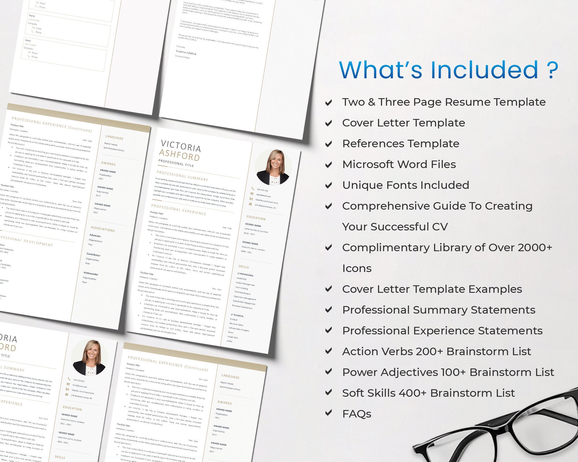 PROFESSIONAL CV Modern Executive Resume Template Clean Microsoft Word ...