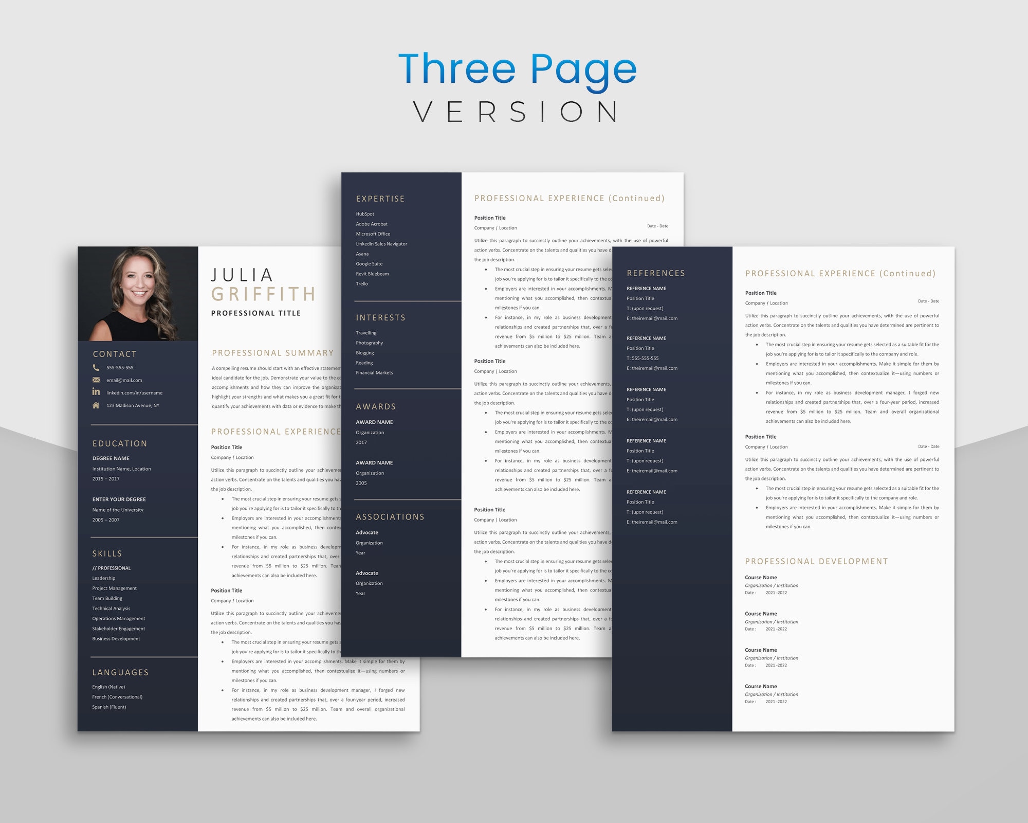 Editable Modern CV TEMPLATE for Microsoft Word Professional Resume ...