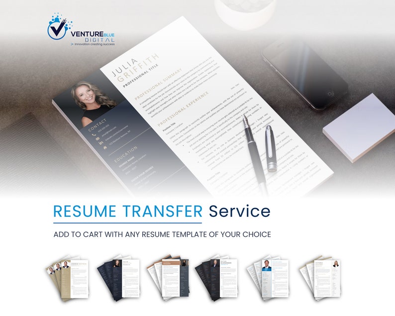 Modern RESUME FORMATTING Service for Ms Word DIGITAL Download Editable ...