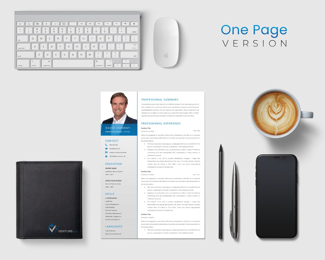 DIGITAL Download Professional CV TEMPLATE With Photo Editable Executive ...