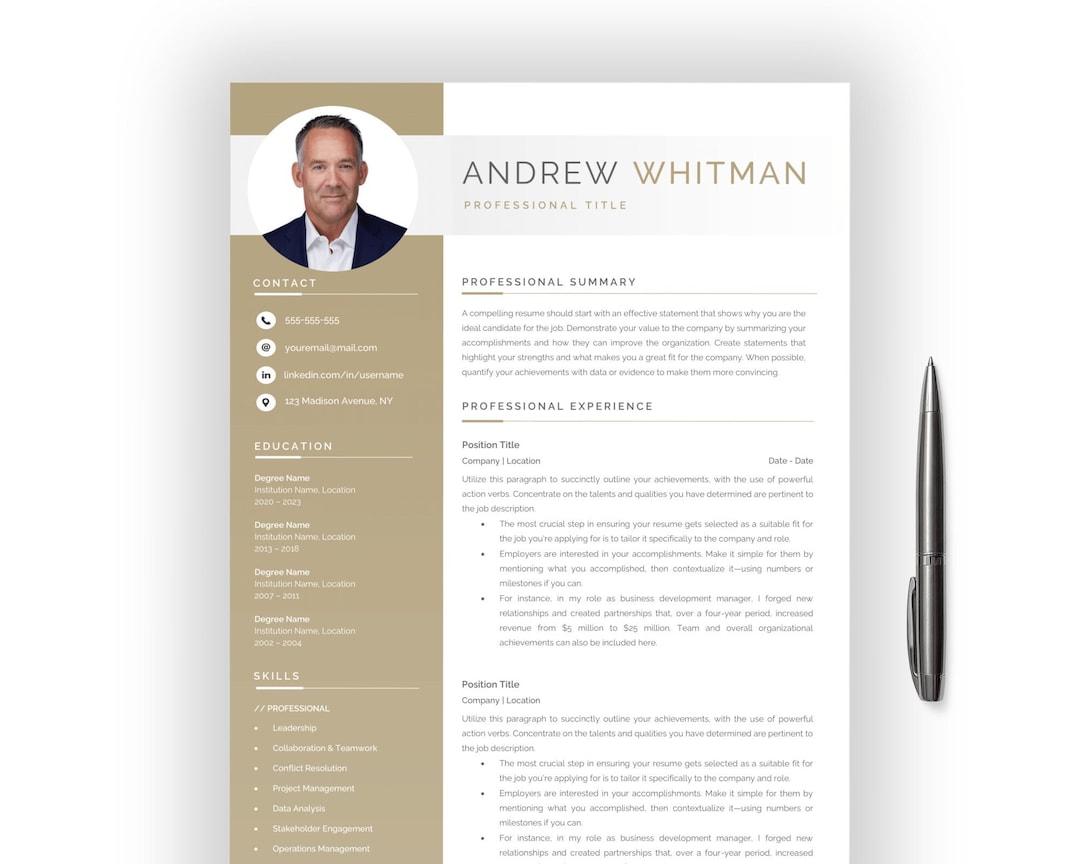 DIGITAL Clean Microsoft Word Resume TEMPLATE With Cover Letter and ...
