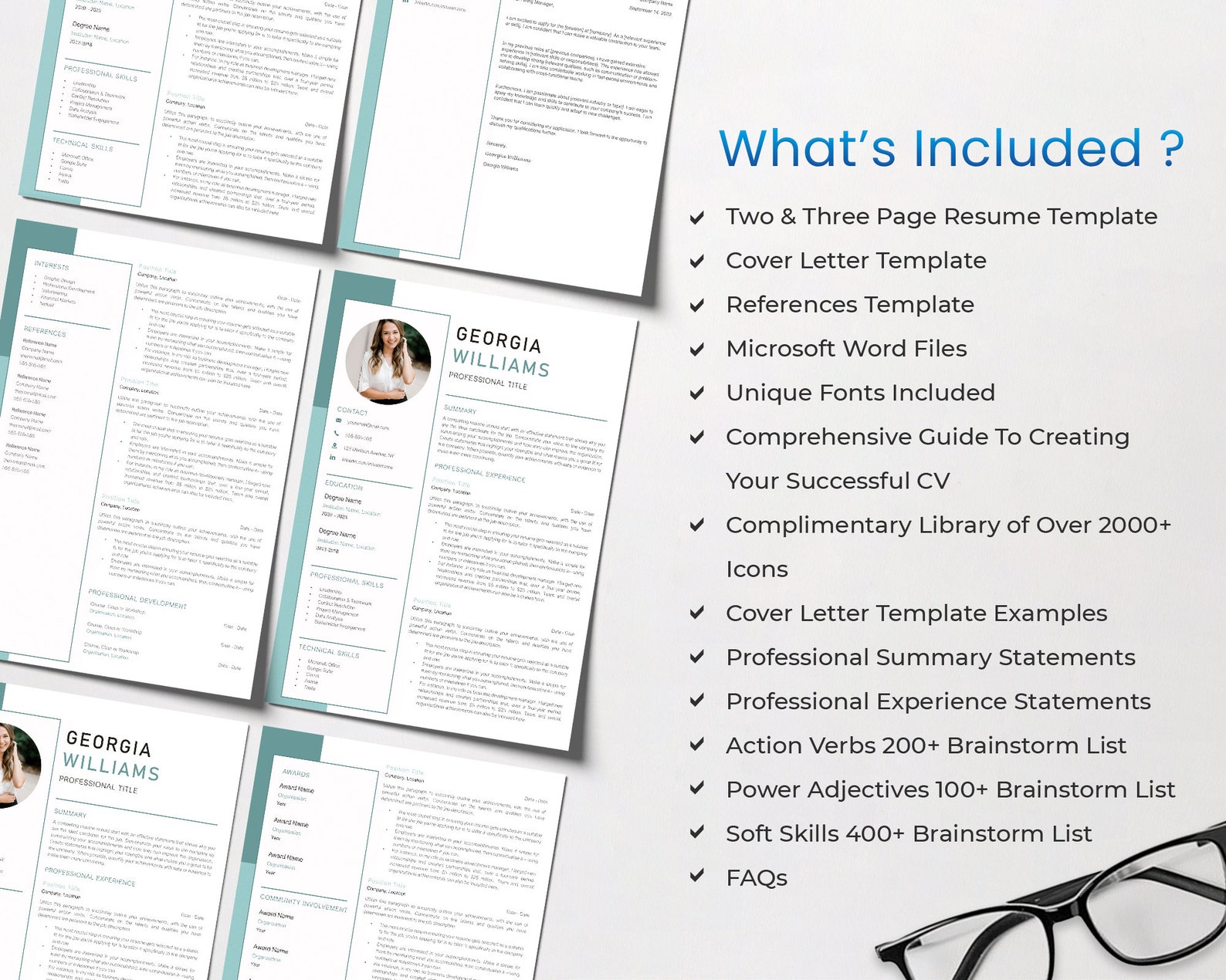 CLEAN Microsoft Word Resume TEMPLATE With Photo and Cover Letter ...