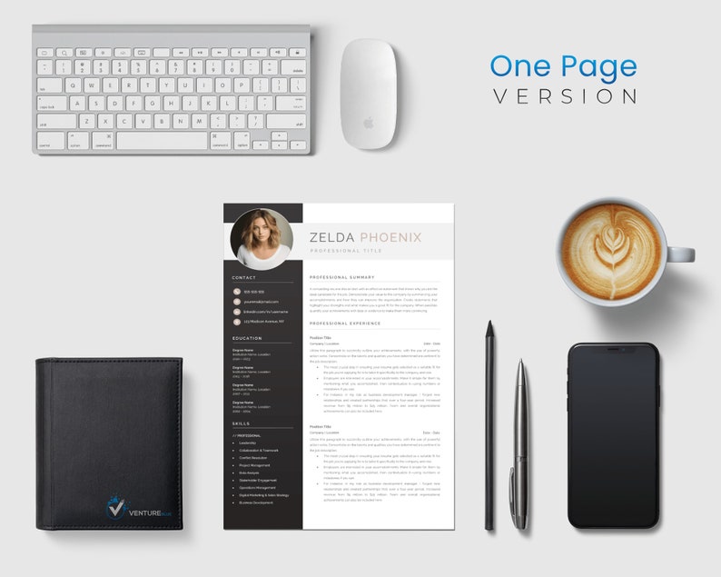 PROFESSIONAL Modern Resume Template for Microsoft Word Professional CV Download Save to PDF ...