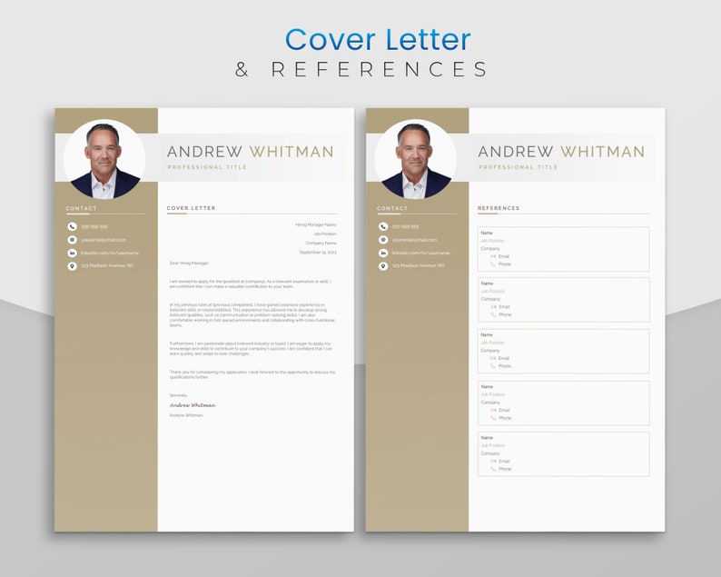 DIGITAL Clean Microsoft Word Resume TEMPLATE With Cover Letter and ...