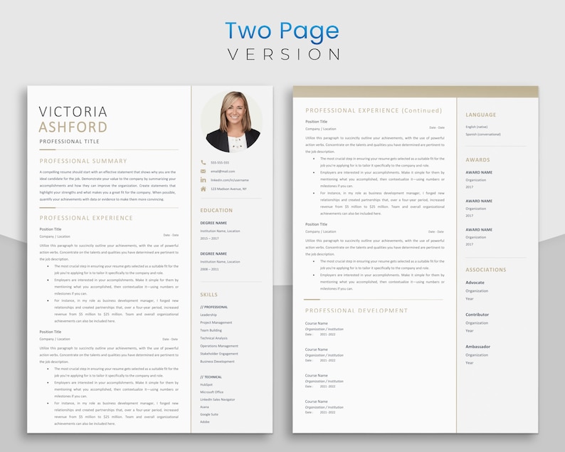 PROFESSIONAL CV Modern Executive Resume Template - Clean Microsoft Word ...